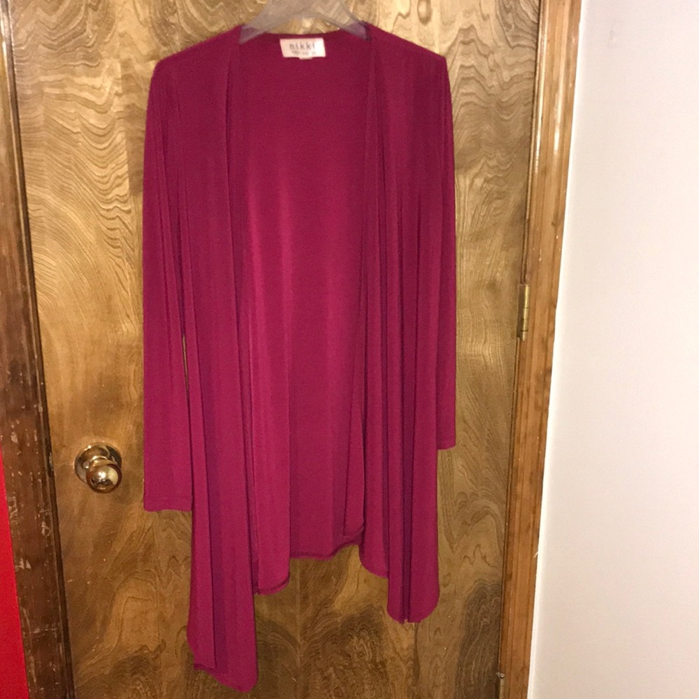 Nikki By Nikki Poulos Dark Red Duster Cardigan S - Gem